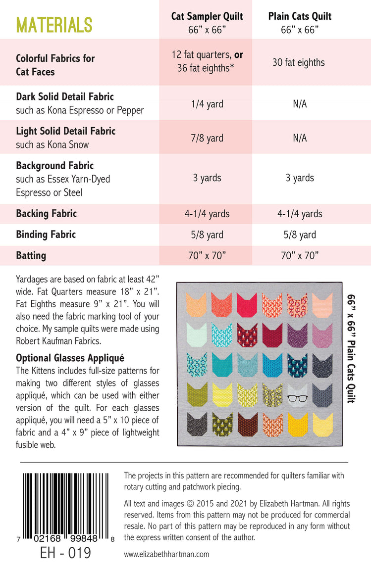 The Kittens | Quilt Pattern | Information | Elizabeth Hartman