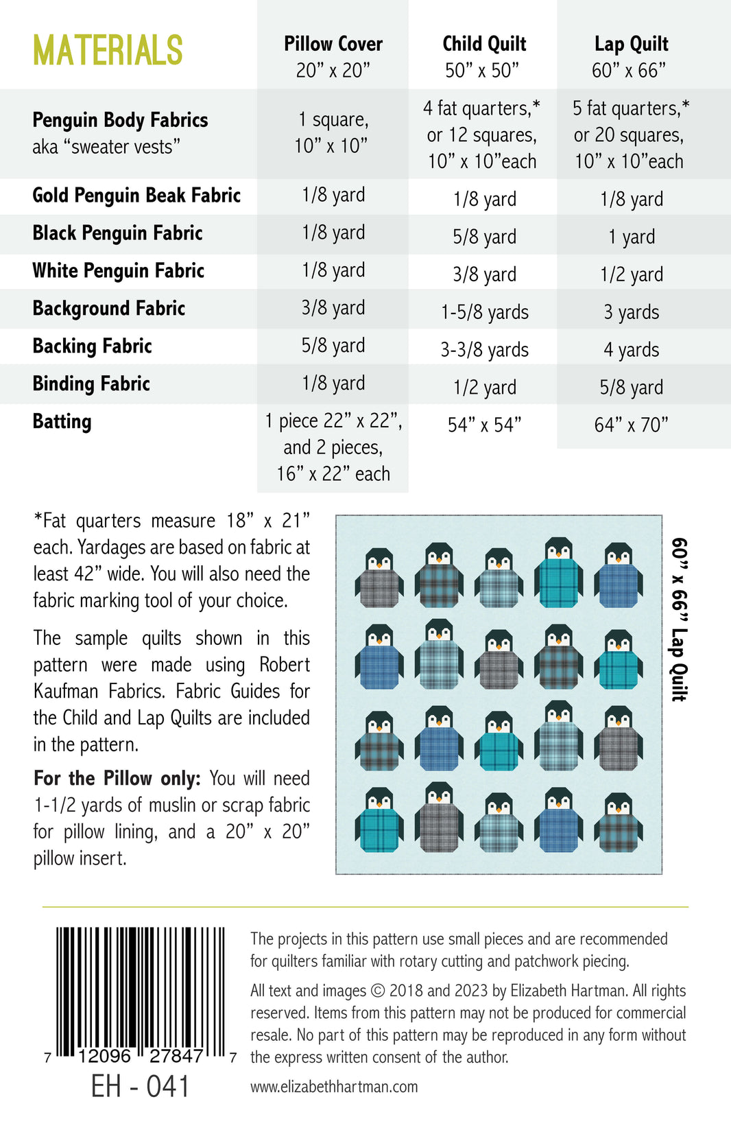 Penguin Party | Quilt Pattern | Information | Elizabeth Hartman