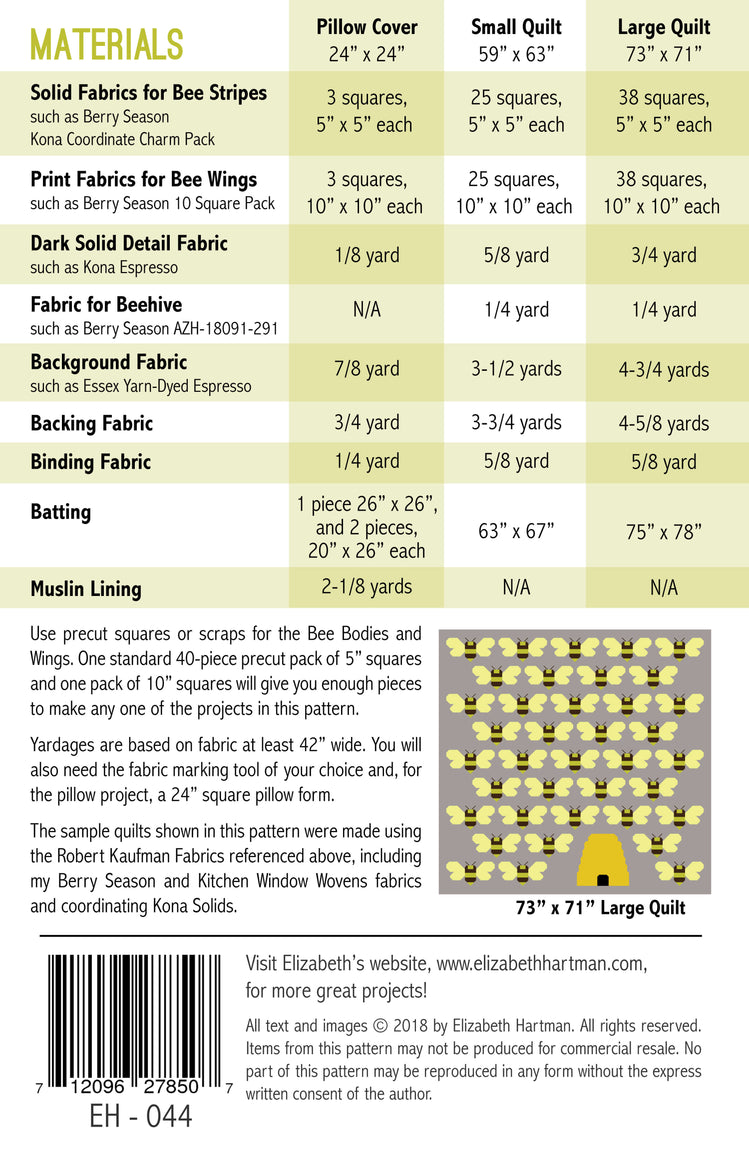 Beehive | Quilt Pattern | Information | Elizabeth Hartman