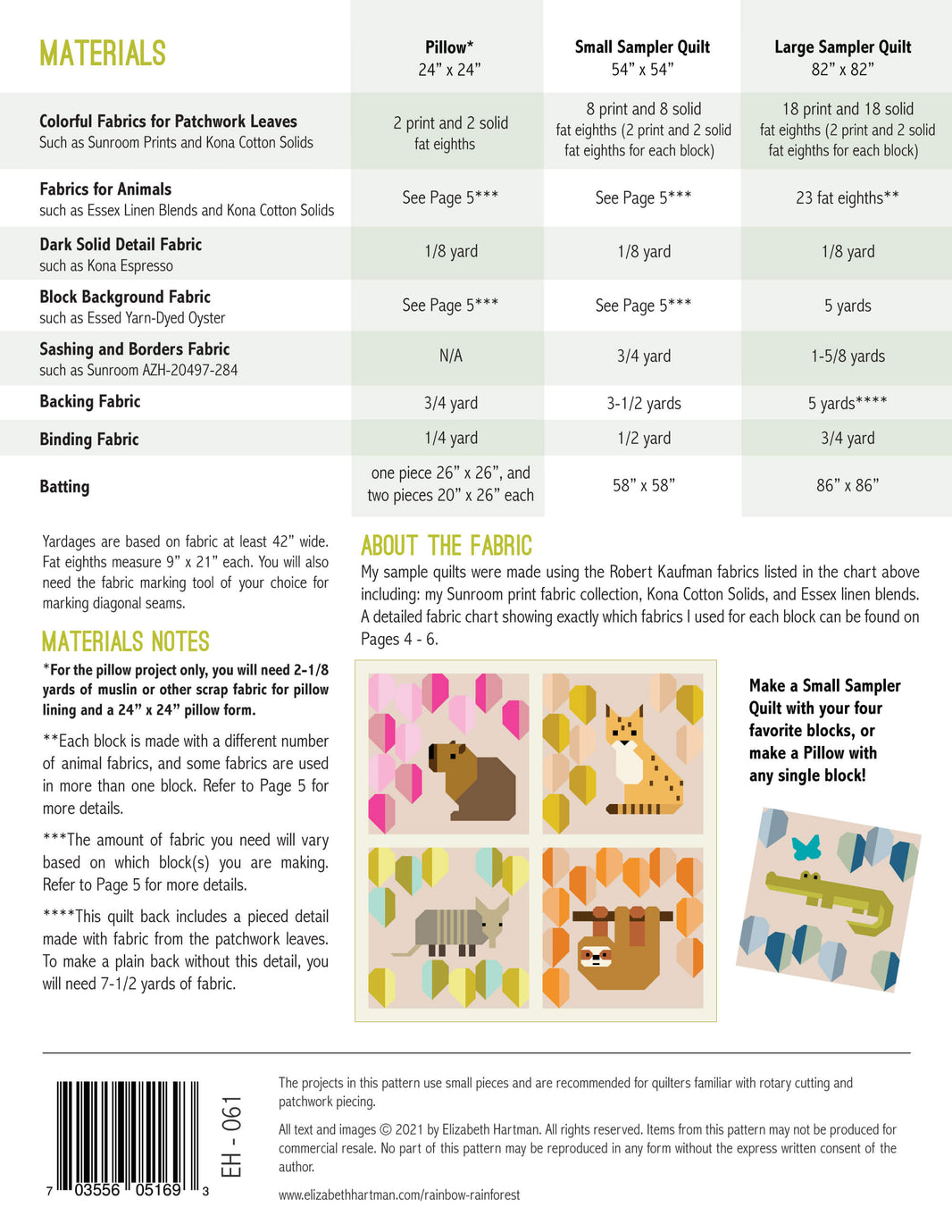 Rainbow Rainforest | Quilt Pattern | Information | Elizabeth Hartman