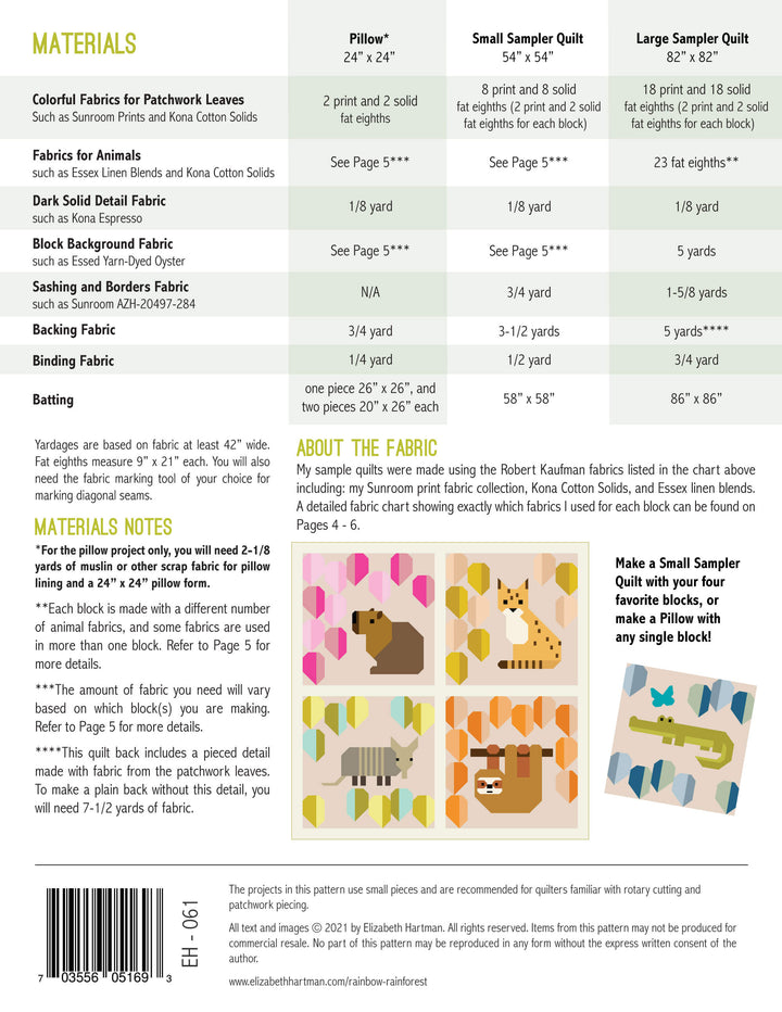 Rainbow Rainforest | Quilt Pattern | Information | Elizabeth Hartman